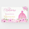 Pink Floral Quinceanera Welcome Banner | Zazzle