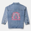 Pink Floral Rainbow Breast Cancer Warrior Denim Jacket | Zazzle