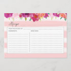 Sweet Pink Watercolor Roses Recipe Card | Zazzle.com
