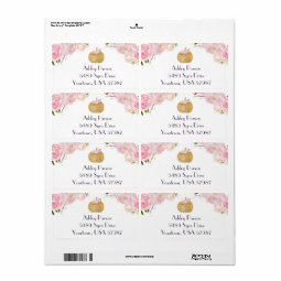 pink Floral return address label | Zazzle