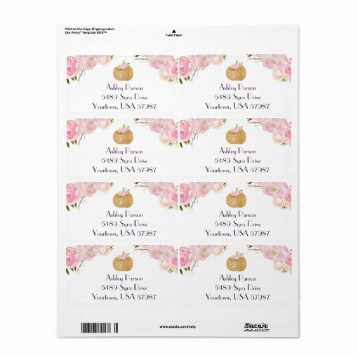pink Floral return address label | Zazzle