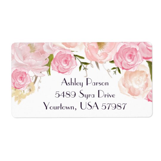 pink Floral return address label | Zazzle.com