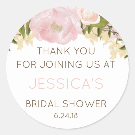 Pink Floral Round Sticker | Zazzle.com