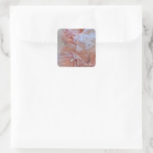Pink Floral Ruffles Square Sticker | Zazzle