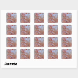 Pink Floral Ruffles Square Sticker | Zazzle