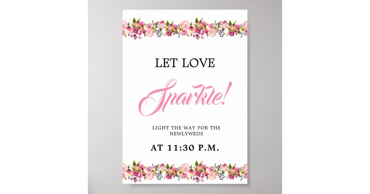 Pink Floral Sparkle Send off Poster | Zazzle