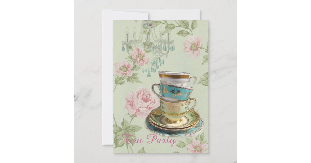 pink floral spring bridal shower tea party invitation | Zazzle
