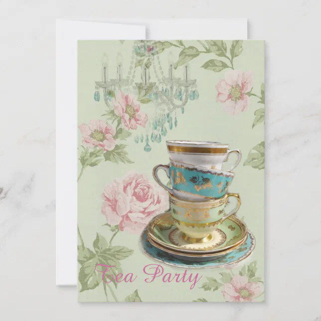 pink floral spring bridal shower tea party invitation | Zazzle