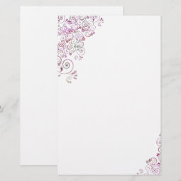 Pink Floral Stationery | Zazzle