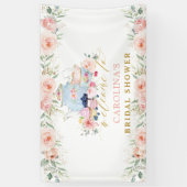 Pink Floral Tea Party Bridal Baby Birthday Welcome Banner | Zazzle