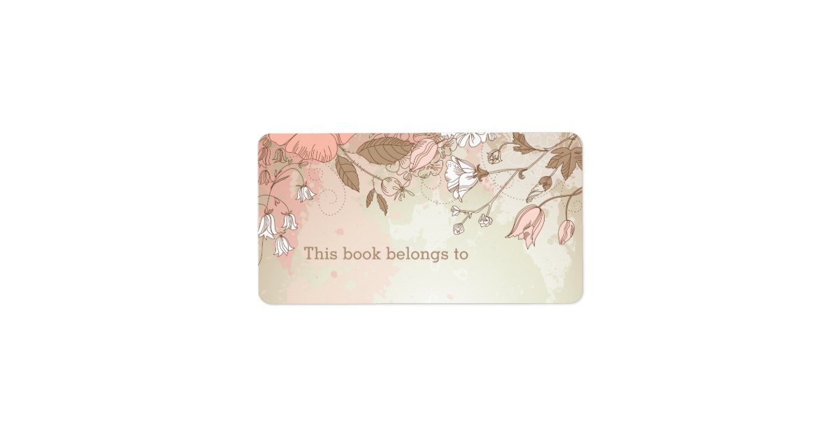 Pink Floral "This Book Belongs To" Labels | Zazzle