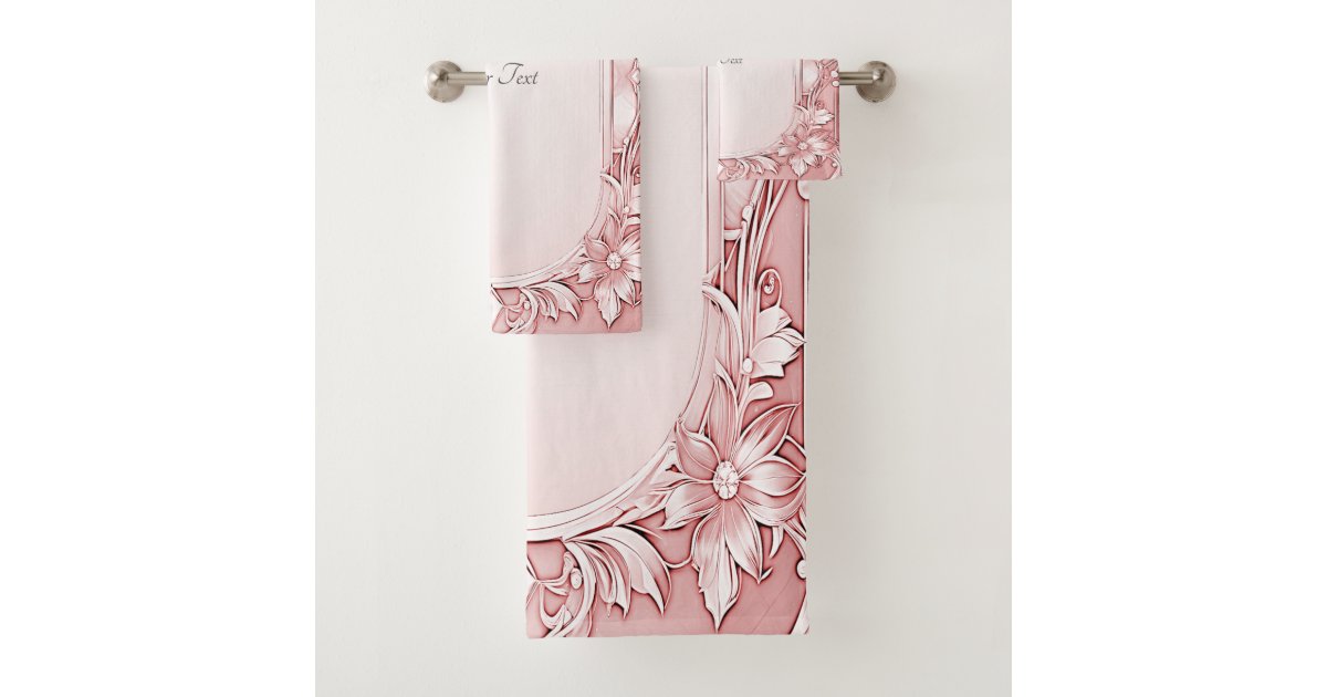 Pink Floral Towel Set | Zazzle