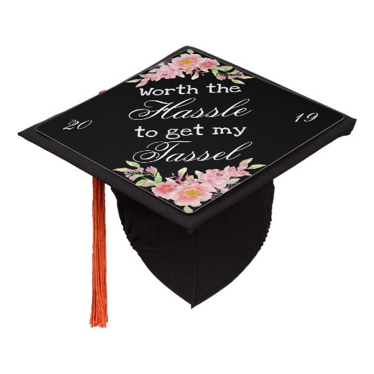Pink Floral Watercolor Graduation Cap Topper | Zazzle.com