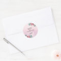 Pink Floral Watercolor Happy Mother's Day Classic Round Sticker | Zazzle
