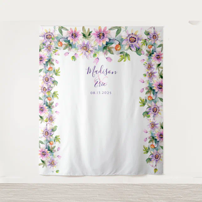 Pink Floral Wedding Photo Booth Backdrop | Zazzle