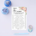 Pink floral Would She Rather Baby Shower Game Card Flyer | Zazzle