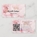 Pink florals roses QR code Business Card | Zazzle