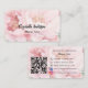 Pink florals roses QR code Business Card | Zazzle