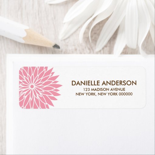 Pink Flower Address Return Labels | Zazzle