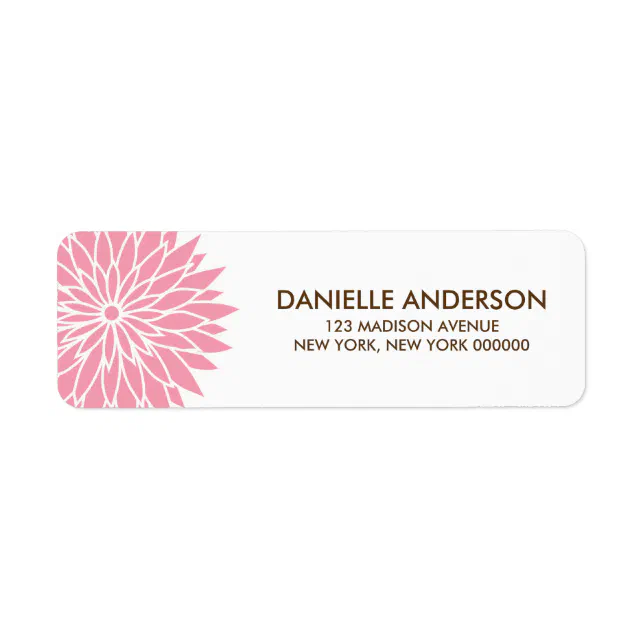 Pink Flower Address Return Labels | Zazzle