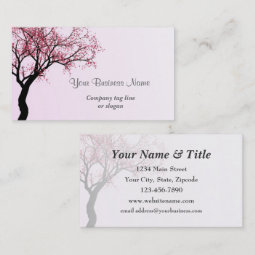 Pink Flower Blossom Tree Business Card | Zazzle