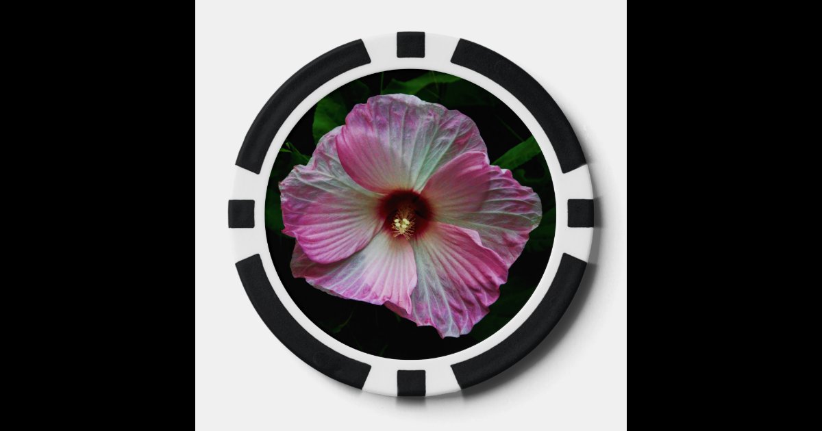 Pink Flower Close Up Photo Poker Chips | Zazzle