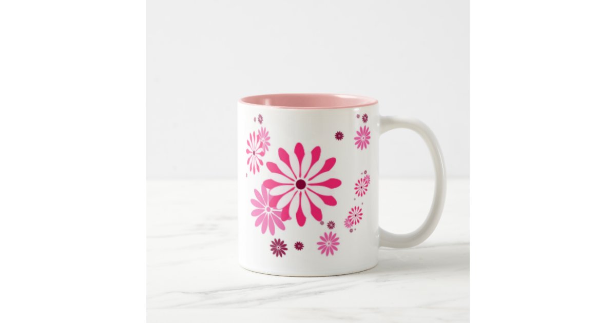 PINK FLOWER DESIGNER MUGS - COFFEE - GIFTS | Zazzle.com