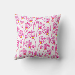 Pink Flower Pretty Elegant Throw Pillow | Zazzle