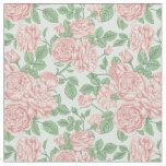 Soft Pink Watercolor Flower Pattern Fabric | Zazzle