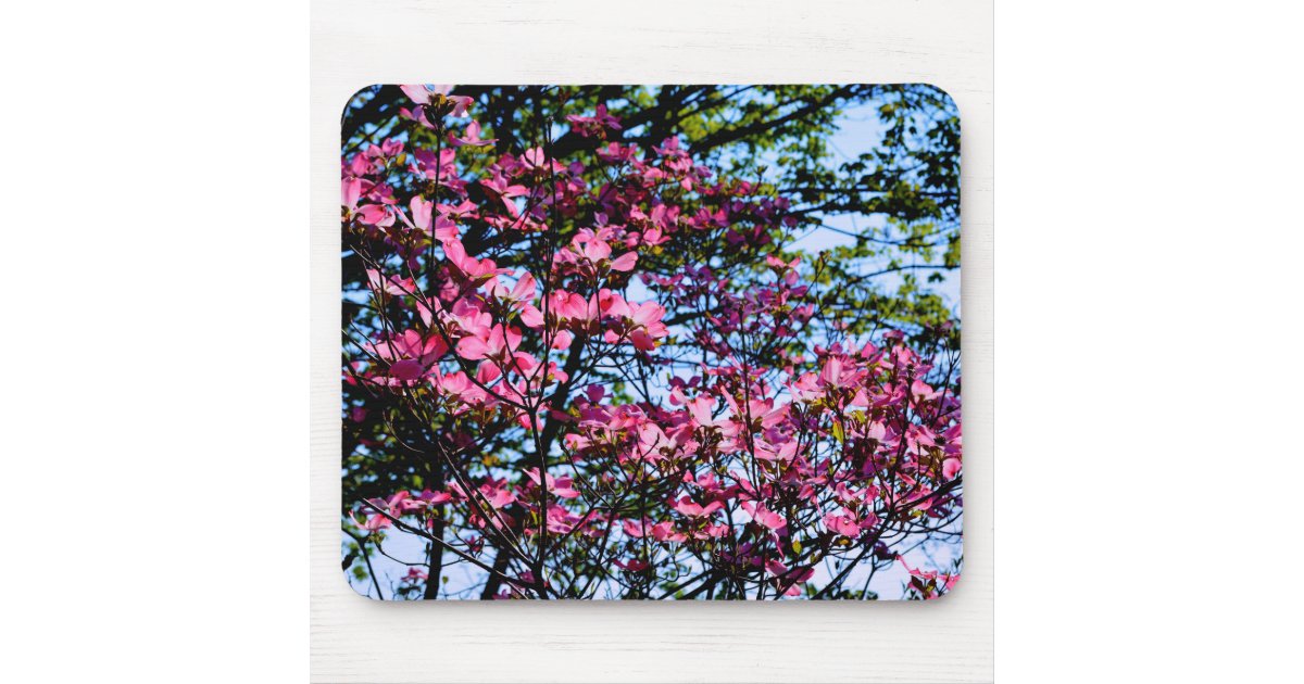 Pink flowering Dogwood tree Mouse Pad | Zazzle