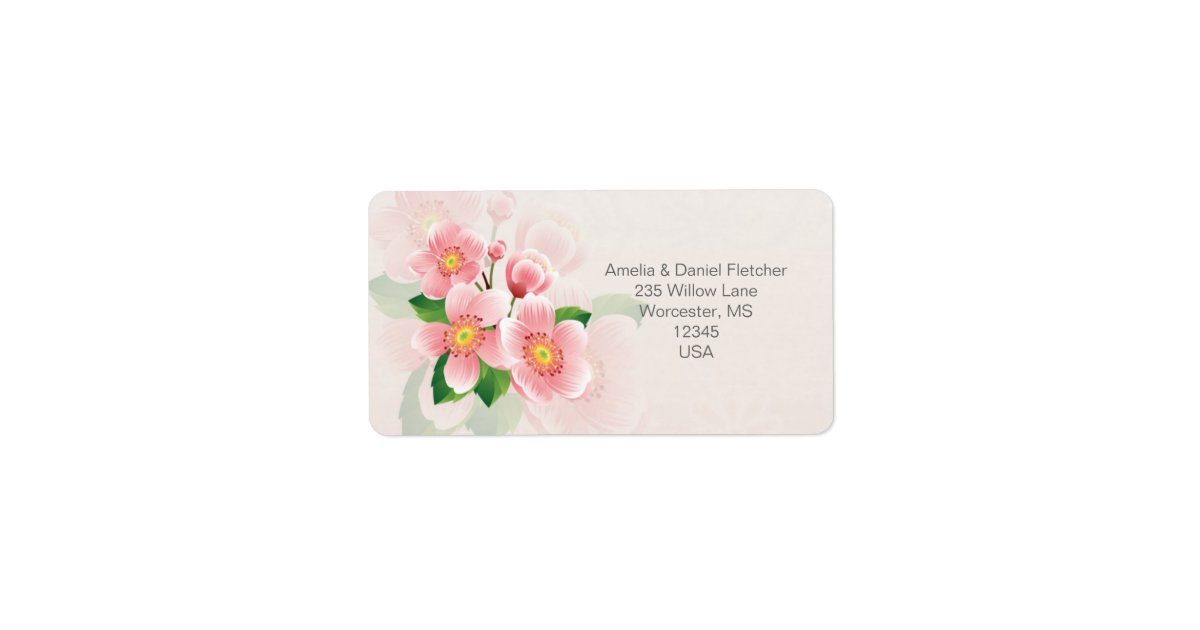 Pink flowers Address Label | Zazzle