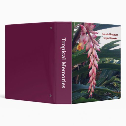 Pink Flowers Botanical Garden Nature Personalize 3 Ring Binder | Zazzle