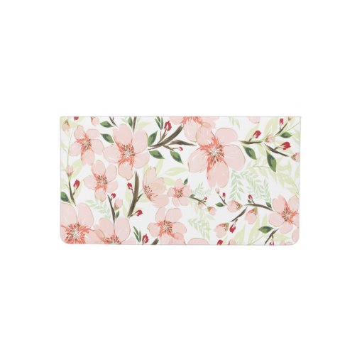 Pink flowers checkbook cover | Zazzle