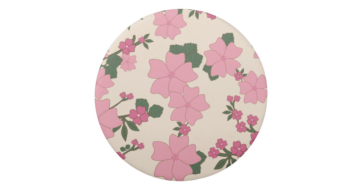 Pink Flowers, Floral Pattern, Pattern Of Flowers Eraser | Zazzle