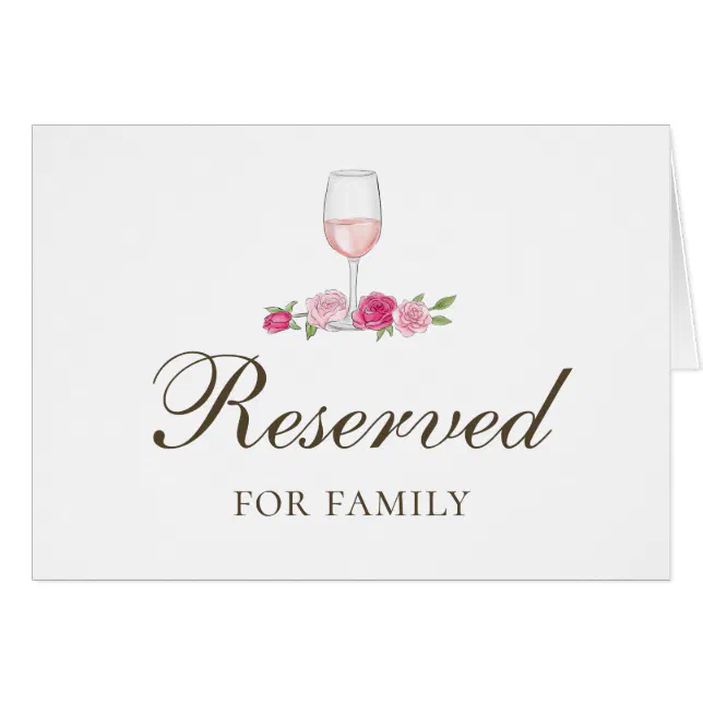Pink flowers. Floral wedding. Roses reserved sign | Zazzle