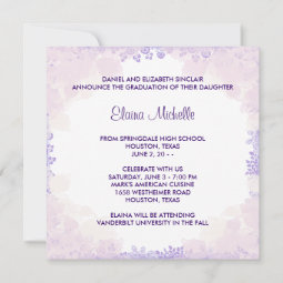 Pink Flowers Girls Photo Graduation Invitation | Zazzle