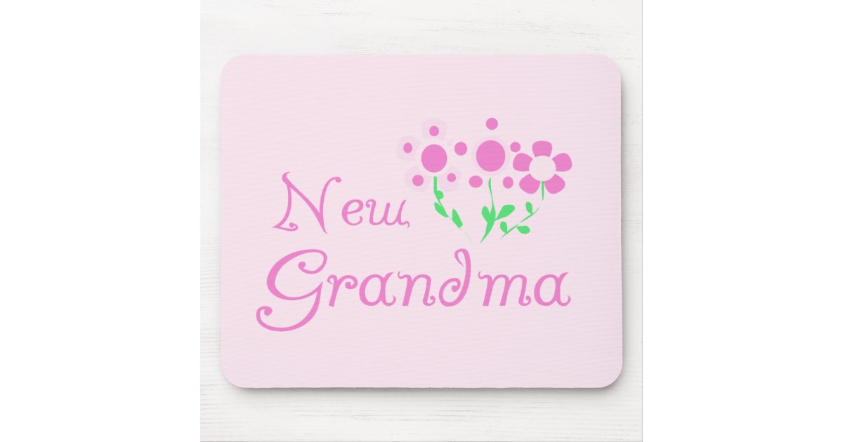 Pink Flowers New Grandma Tshirts and Gifts Mouse Pad | Zazzle