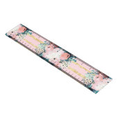 Pink Flowers Paint Gold Stripes Girly Design Ruler | Zazzle