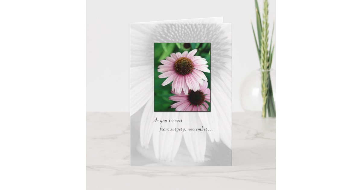 Pink Flowers Recovering from Surgery Card | Zazzle