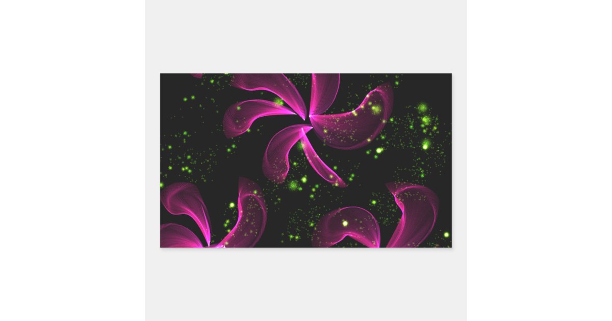 Pink Flowers Rectangular Sticker | Zazzle
