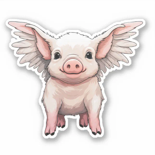 Pink Flying Pig sticker | Zazzle