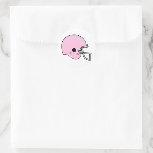 Pink Football Helmet Classic Round Sticker | Zazzle