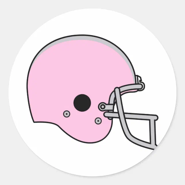 Pink Football Helmet Classic Round Sticker | Zazzle