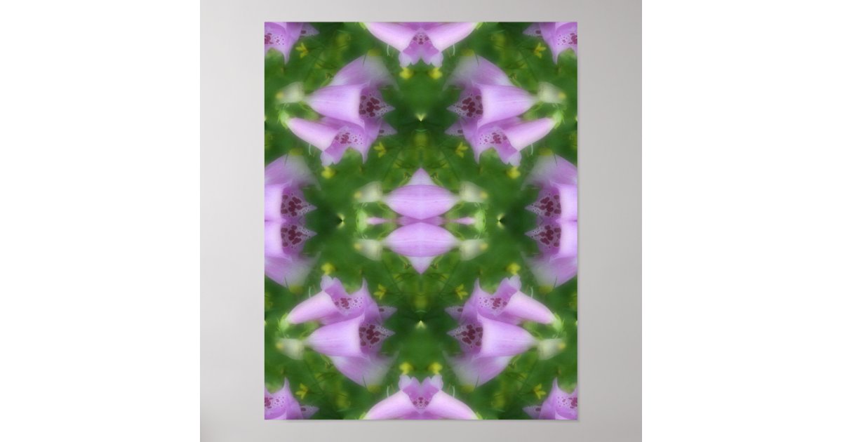 Pink Foxglove Flowers Abstract Poster | Zazzle