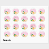 Pink Frangipani Tropical Flower Summer Wedding Classic Round Sticker ...