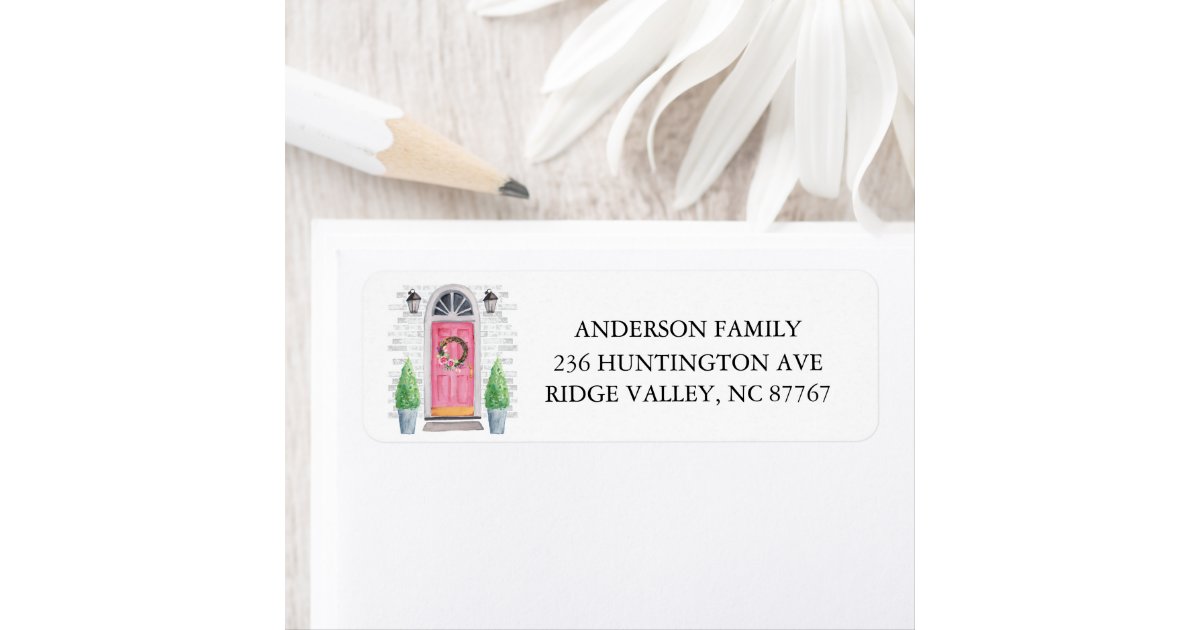 Pink Front Door New Address Label | Zazzle