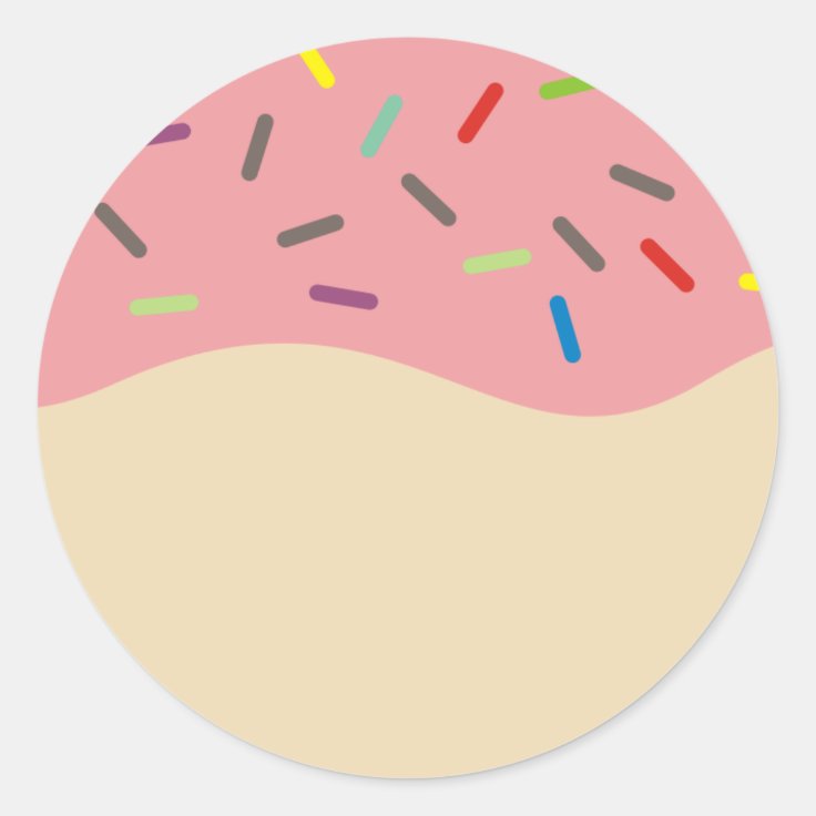pink frosting sprinkles bakery sticker | Zazzle