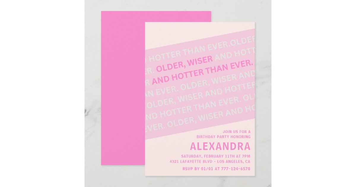 Pink Funny Calligraphy 94th birthday Invitation | Zazzle