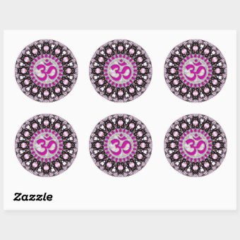 Pink Gems Aum Spiritual Sticker | Zazzle