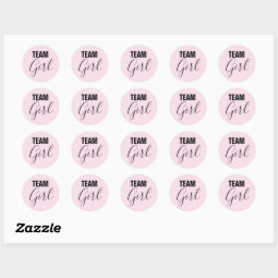 Pink Gender Reveal Team Girl Stickers | Zazzle